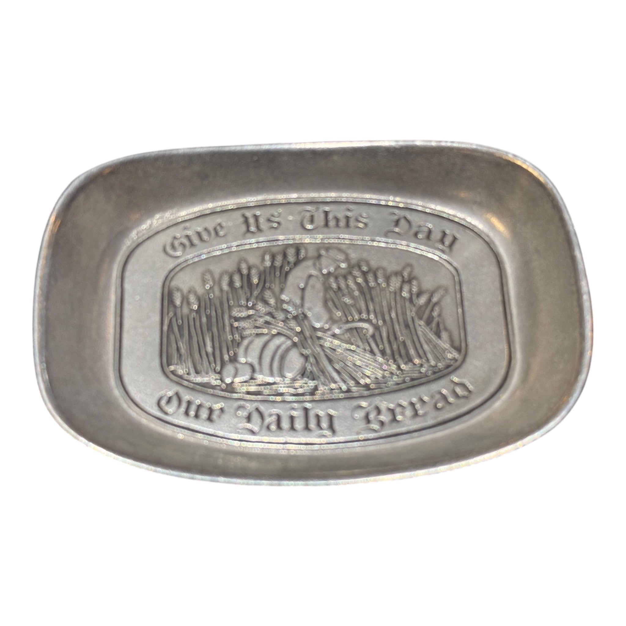 Give Us This Day Our Daily Bread Plate Wilton RWP Silver Pewter Platte ...