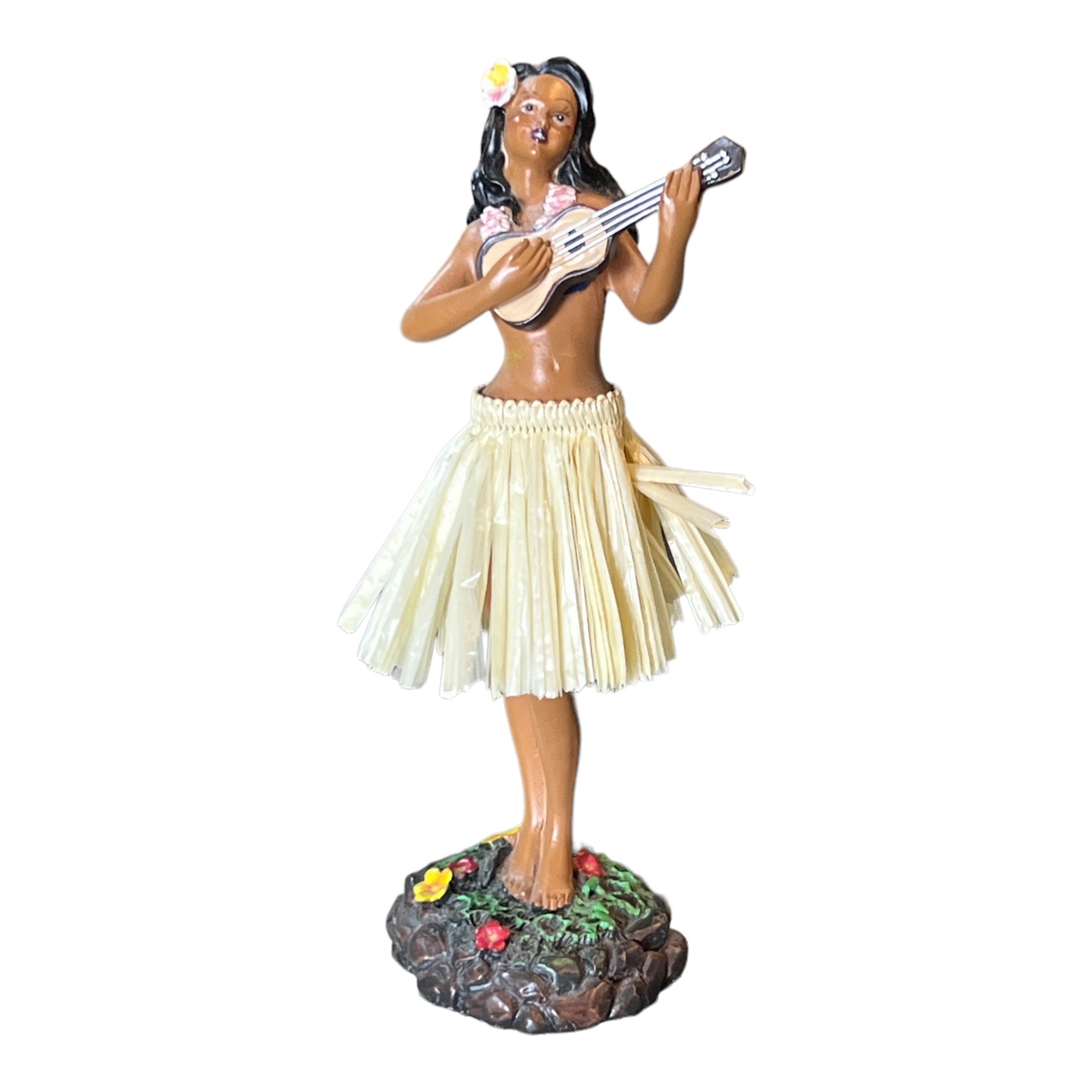 Hawaiian Leilani with Ukulele Brown Skirt Hula Girl Statue – Emma Jeans