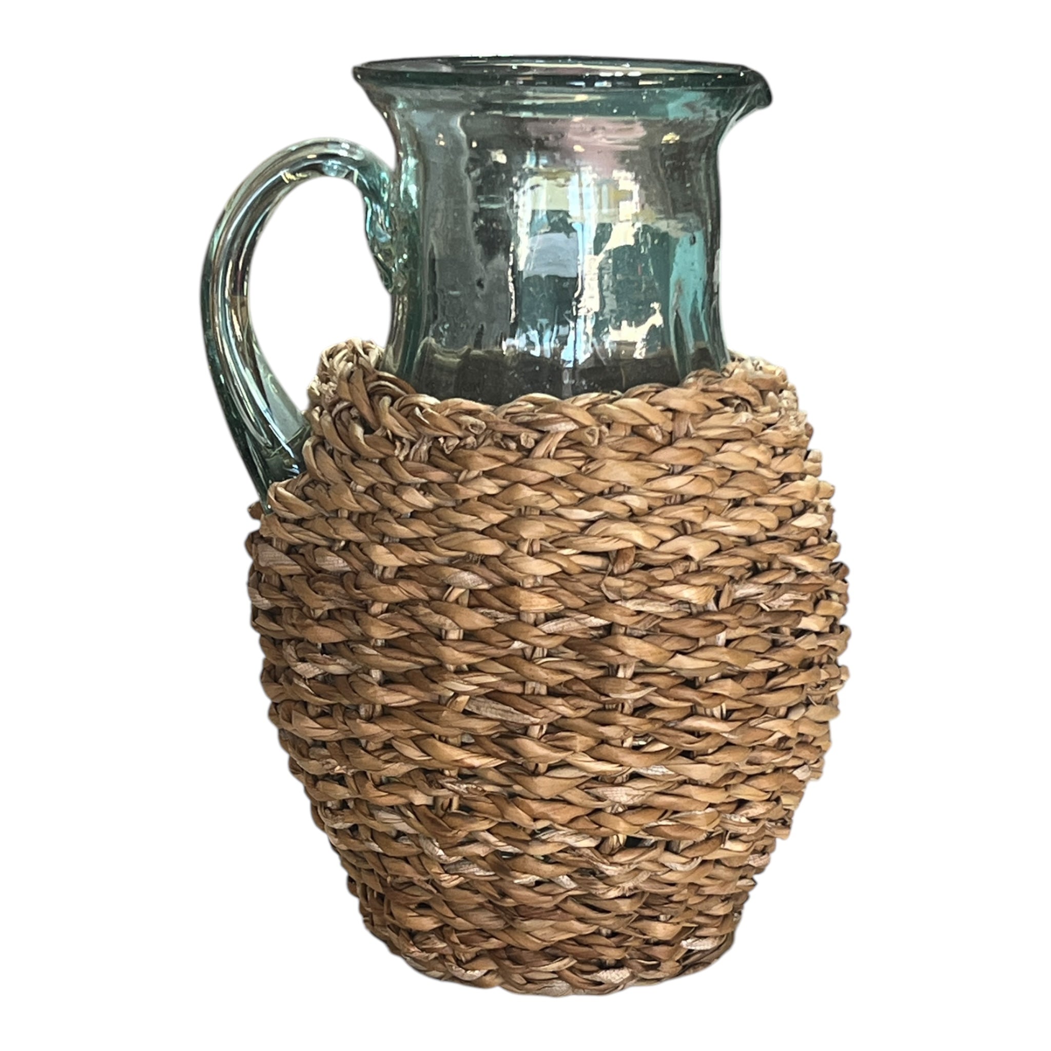 Rattan Wrapped Glass Pitcher – Emma Jeans